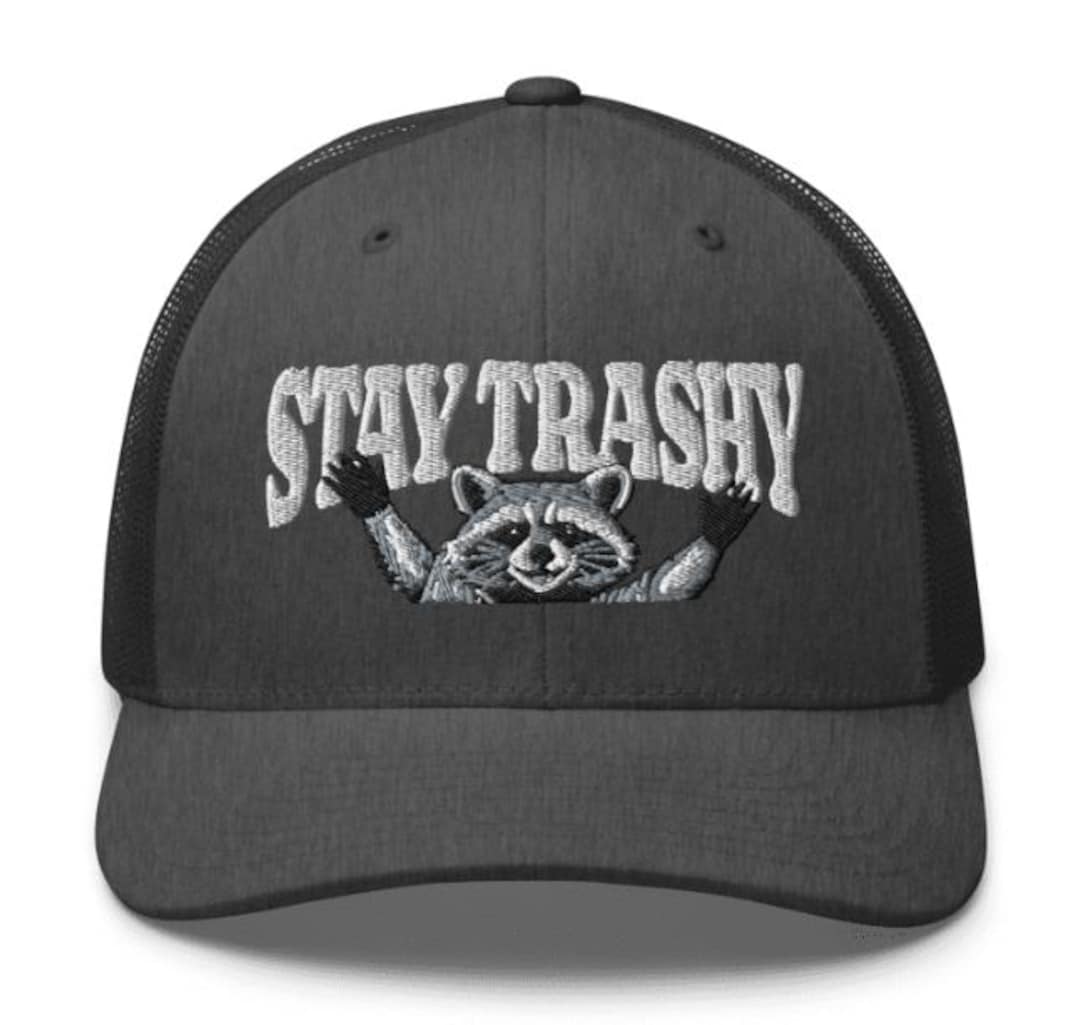 Stay Trashy Trucker Hat, Raccoon Trucker Cap, Humor, Funny Hat ...