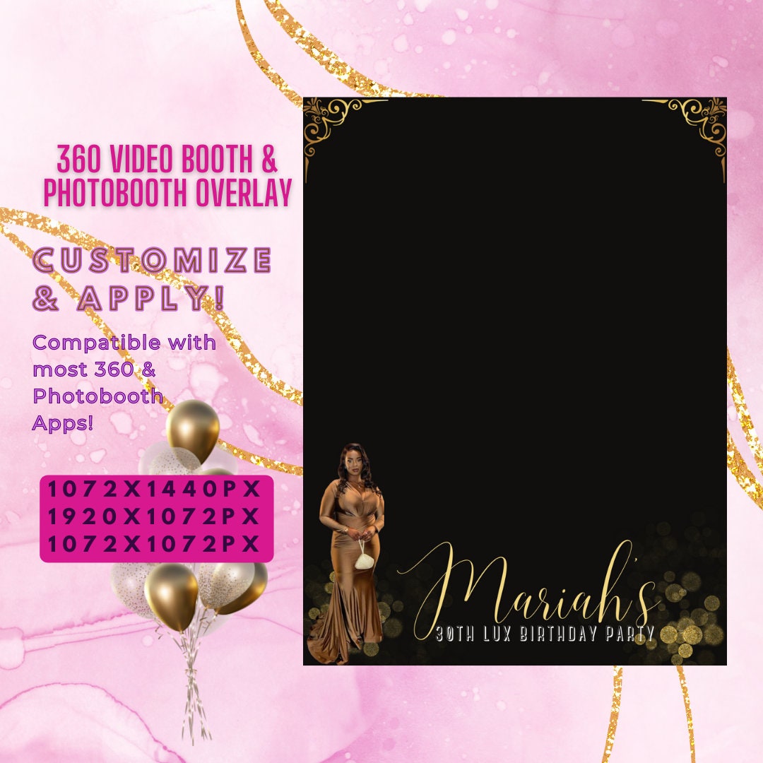 Customizable 360 Video Booth & Photo Booth Birthday Overlay - Etsy