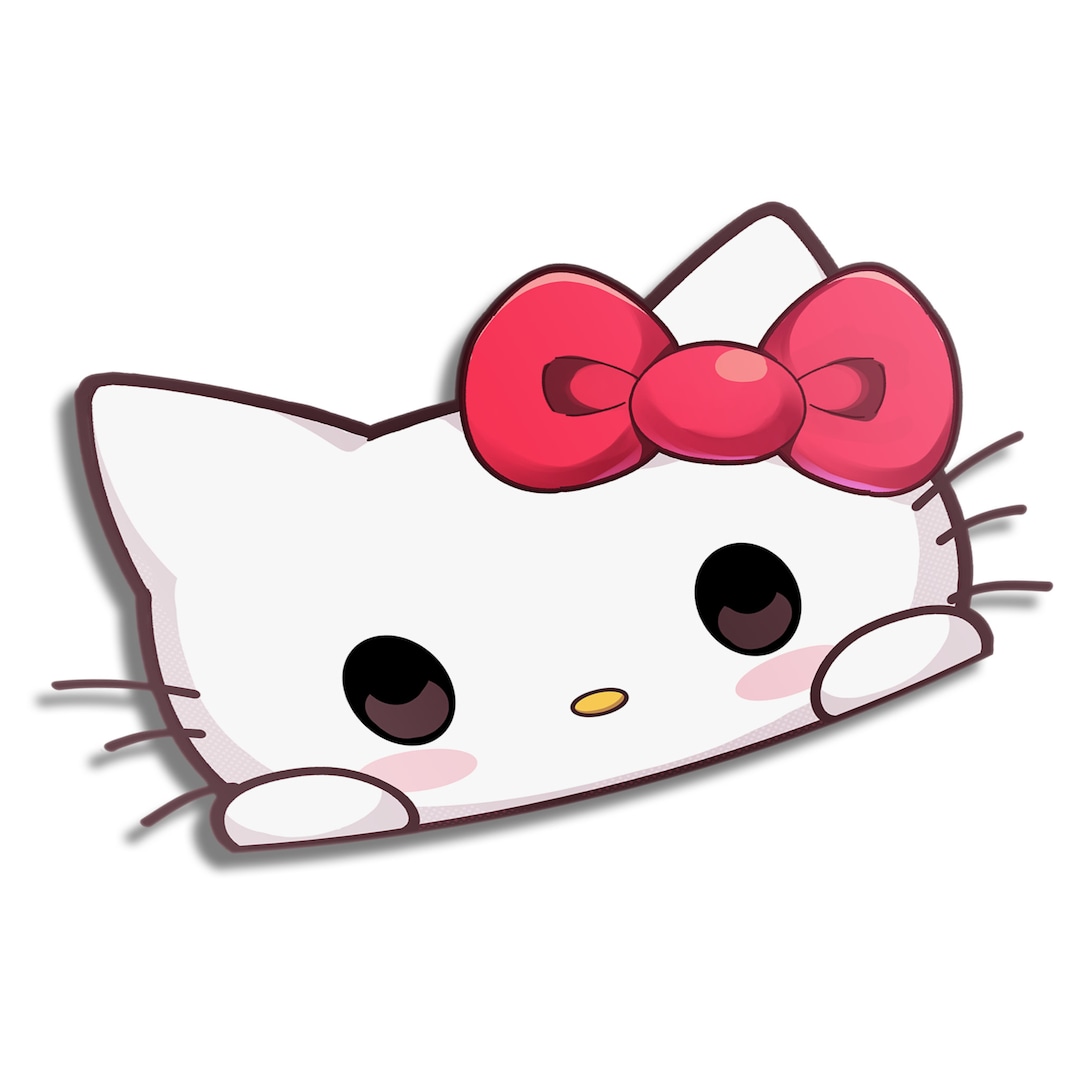 Hello Kitty Peeker | Sticker | Anime | Chibi | Sanrio - Etsy