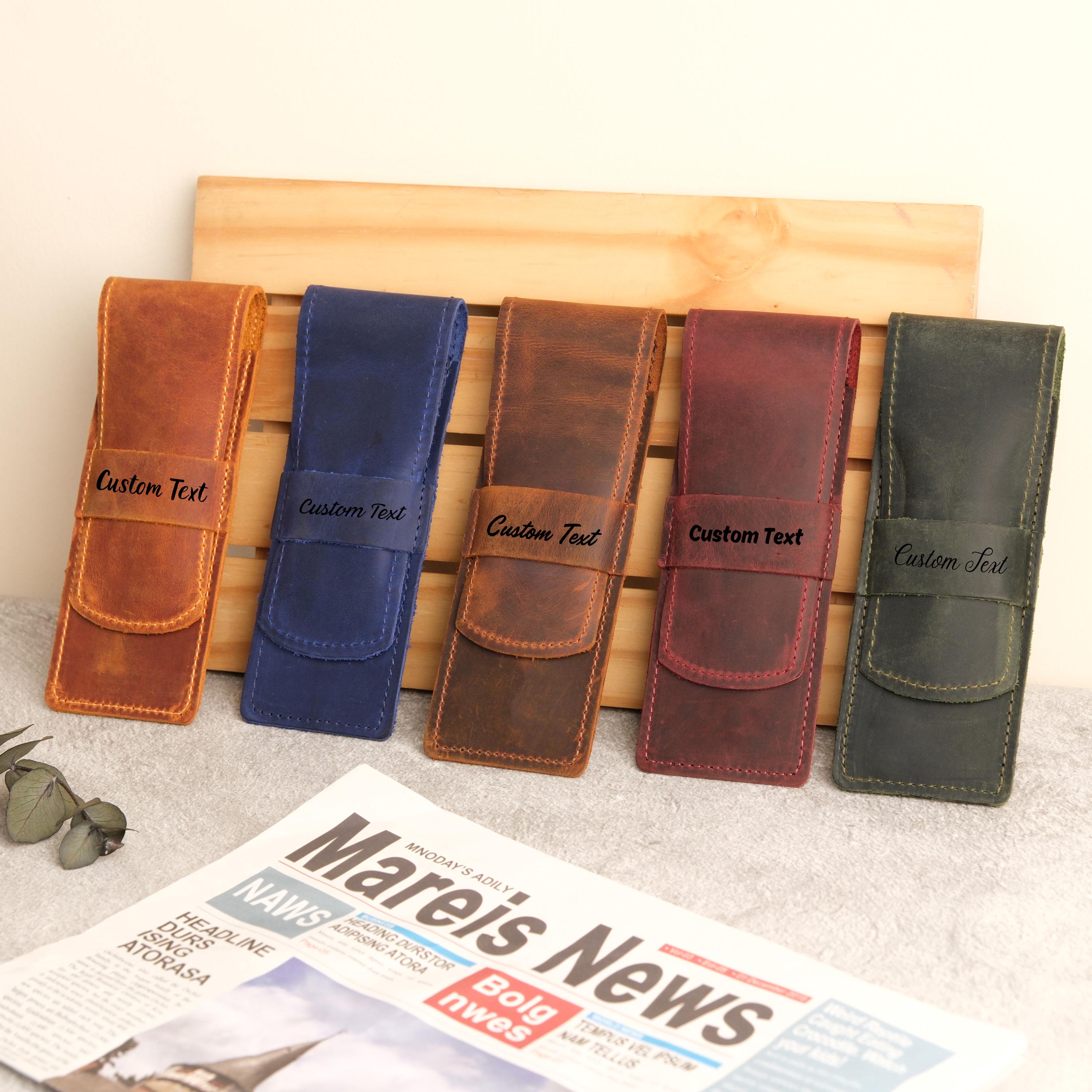 Personalized Pen Holder, Leather Pen Holder, Engraved Pen Case ...