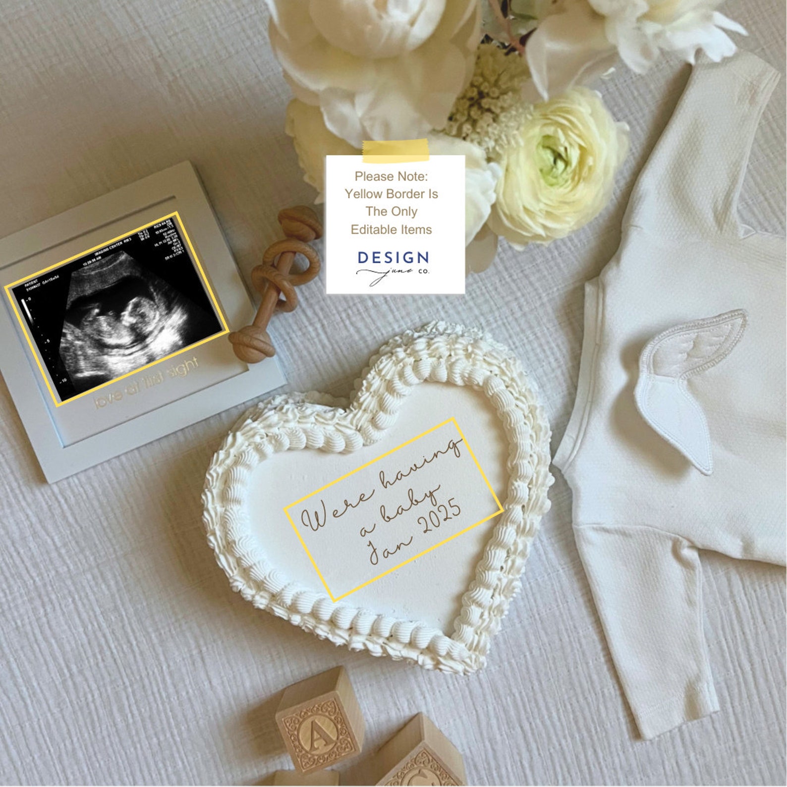 Personalized Ultrasound Cake Baby Announcement | Easy Editable ...