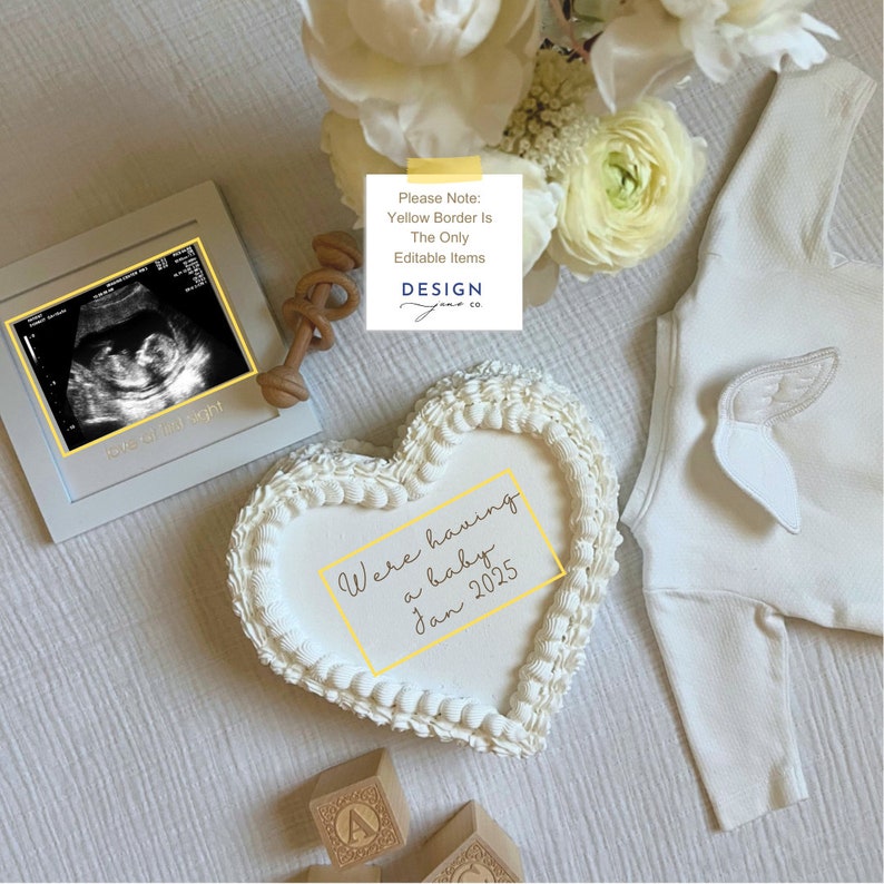 Personalized Ultrasound Cake Baby Announcement | Easy Editable ...