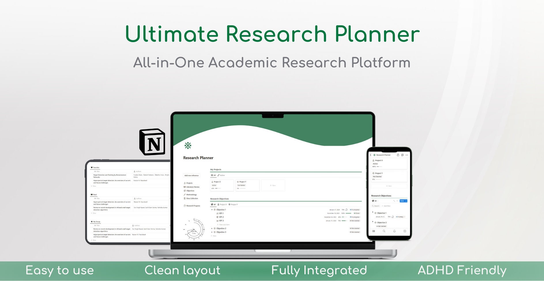 Research Planner, Phd Planner, Academic Planner, Academic Digital ...