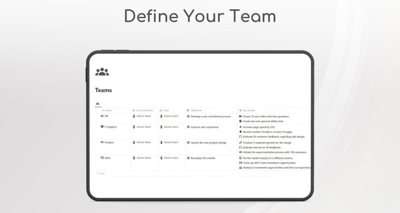 Notion Template Team OKR, Notion OKR, OKR Tracker, Notion Business ...