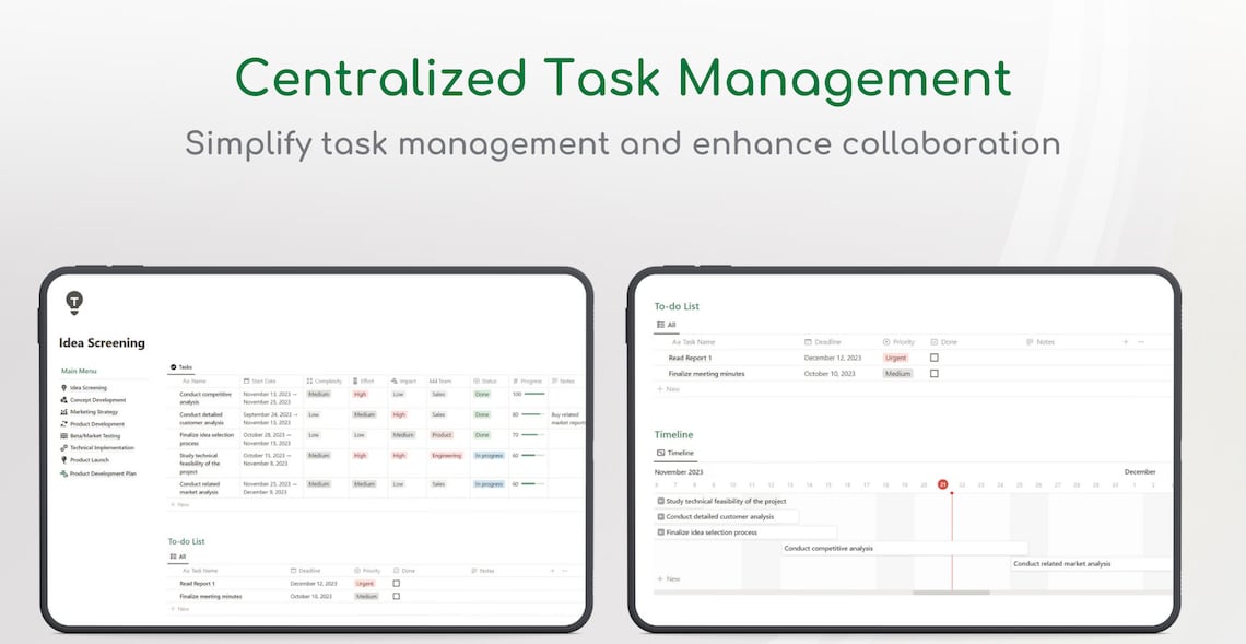 Notion Template Product Development, Notion Product, Product Roadmap ...