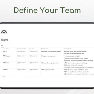 Notion Template Team OKR, Notion OKR, OKR Tracker, Notion Business ...