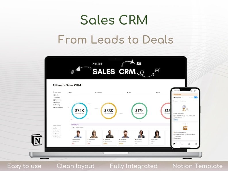 Sales CRM | Client Tracker | CRM Template | Lead Tracker | Sales ...