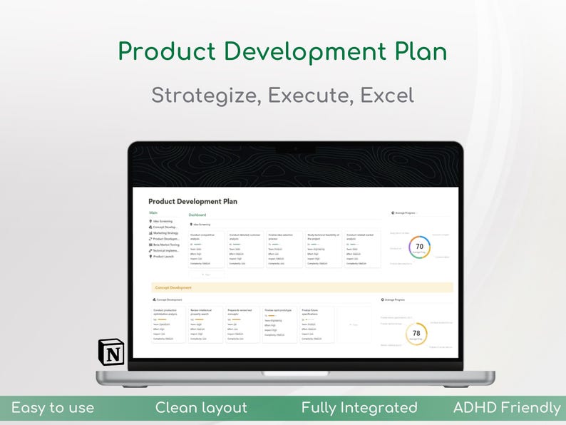 Notion Template Product Development, Product Roadmap, Product Planner ...