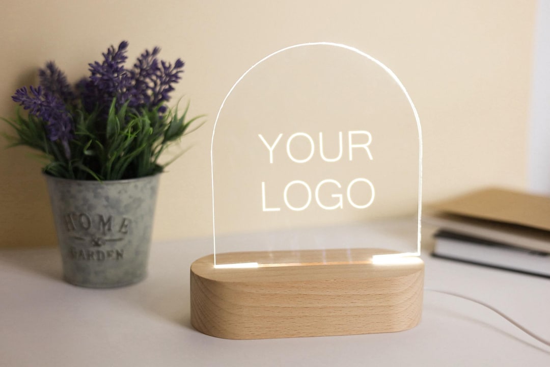 Desk Lamp With Custom Logo - Etsy
