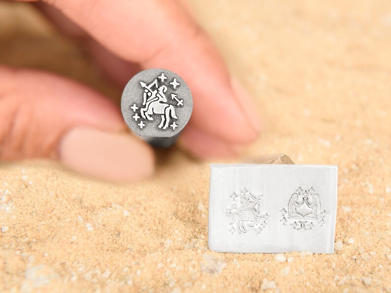 Set of 12 Zodiac Symbols Metal Stamps for Jewelry Hand Jewelry Maker's ...