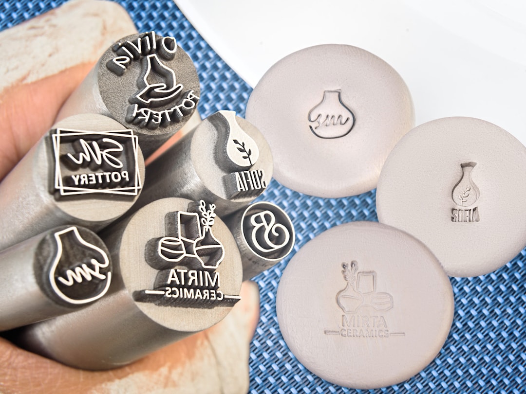 Custom Pottery Stamp Clay Stamp Ceramic Stamp Custom Logo Stamp Custom ...