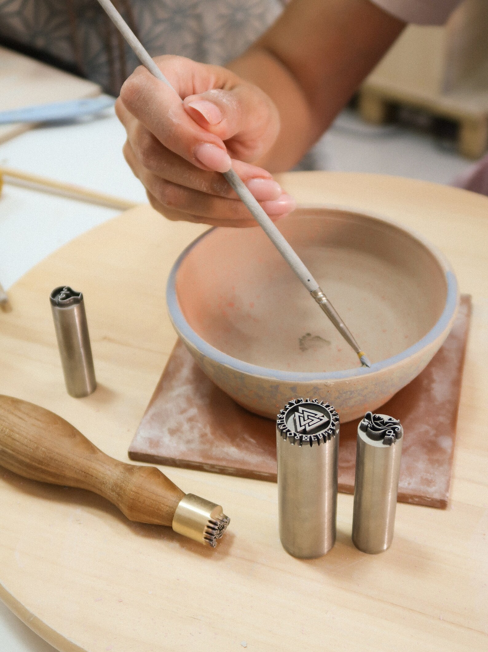 Custom Pottery Stamp Personalized Embosser Clay Stamp Custom Polymer ...