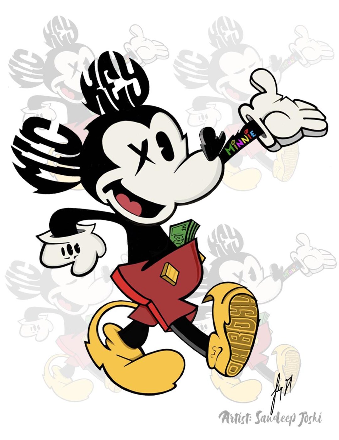 Doodle Art-mickey Mouse Artwork - Etsy