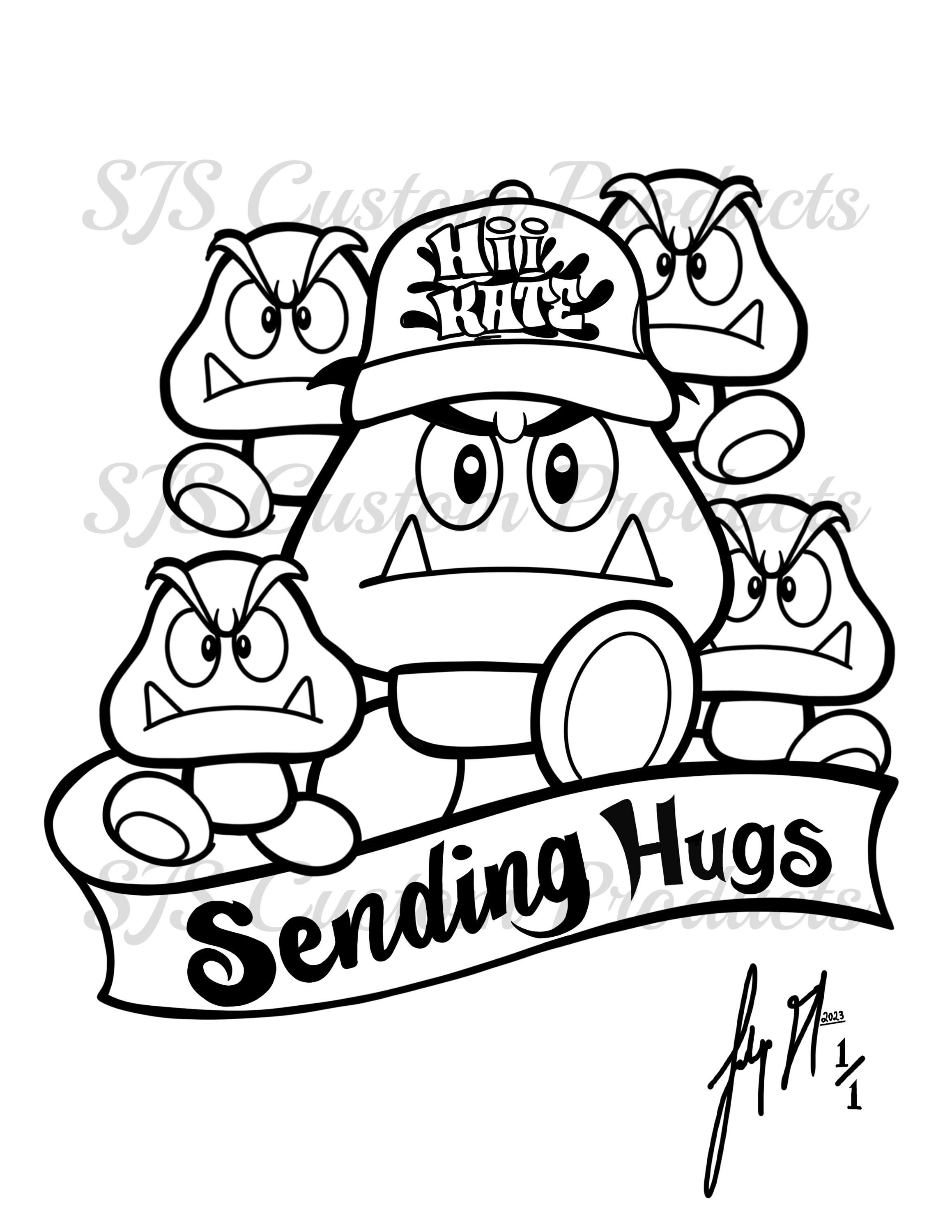 5-personalized Super Mario Coloring Pages - Etsy