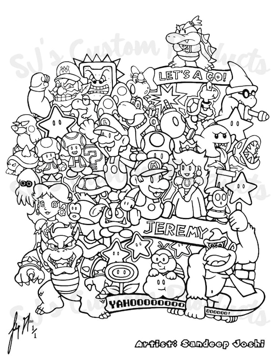 Mario Characters Coloring Pages Bowser