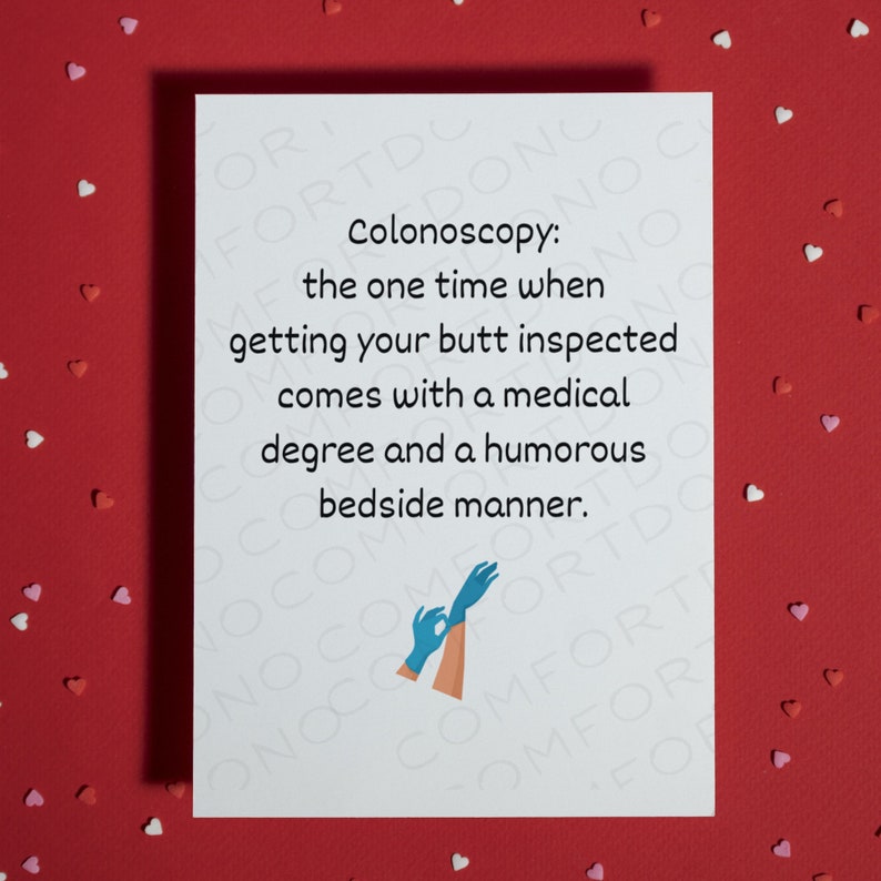 Funny Colonoscopy Card • Blank Greeting Card • Friendship Gift ...