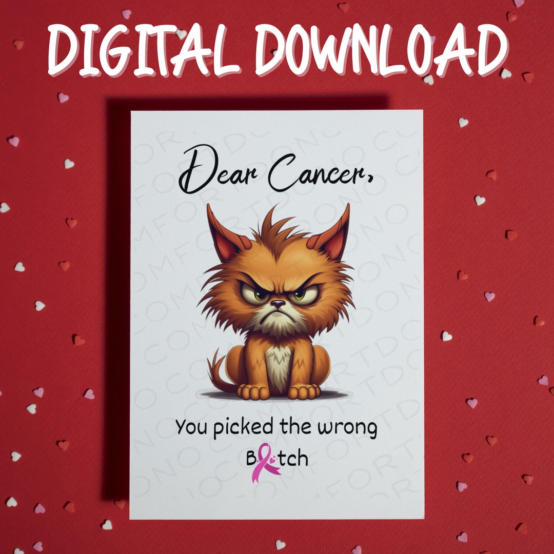 Cancer Gift Printable Card Digital Download Breast Cancer Chemo Gift ...