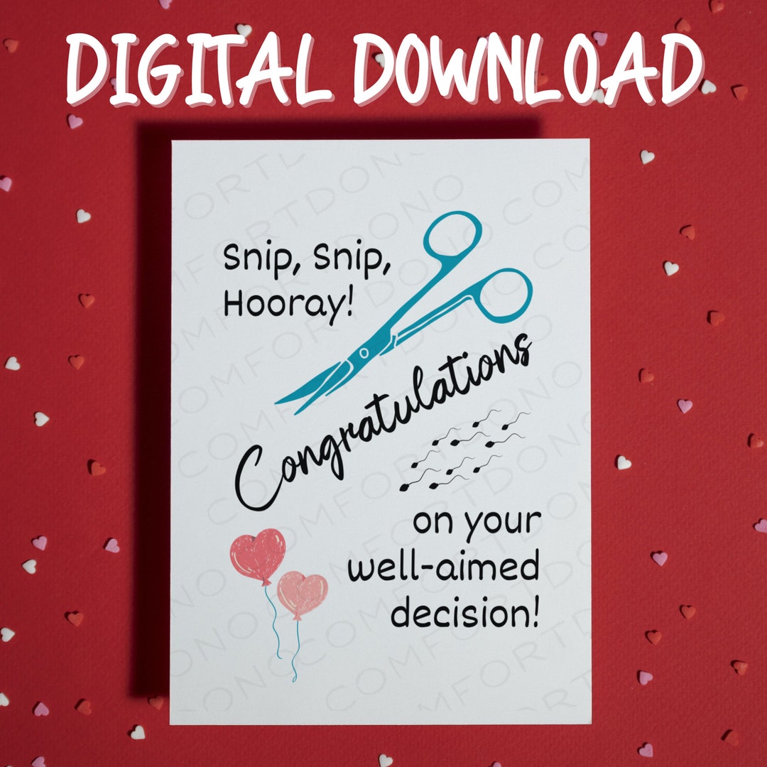 Vasectomy Card Greeting Card Printable Card Digital Download Card for ...