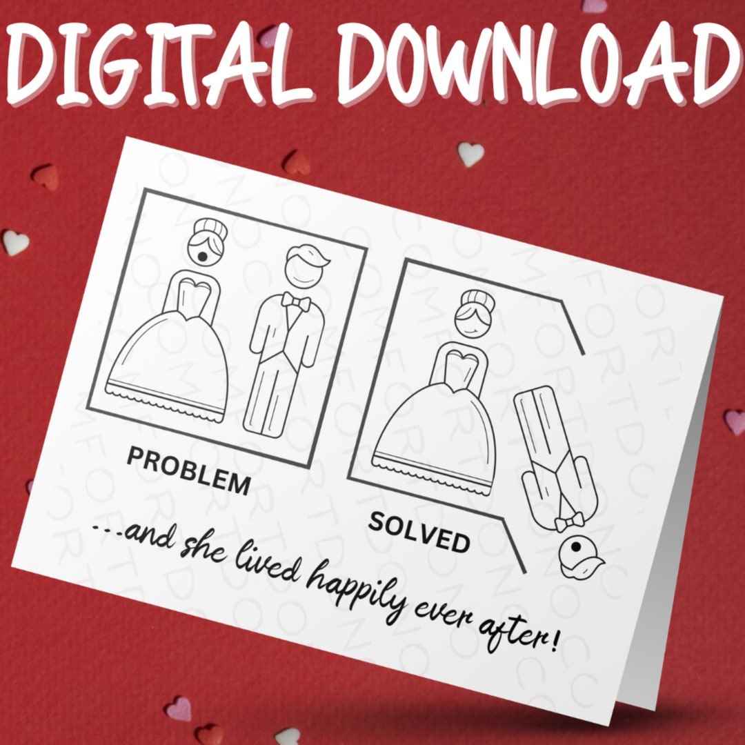 Funny Divorce Card: Problem Solved - Printable Encouragement Gift ...