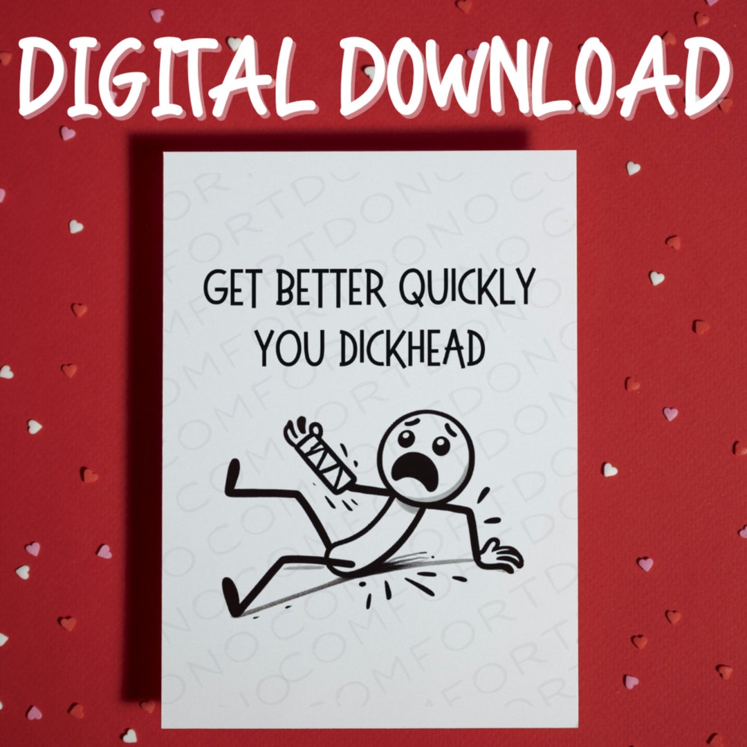 Funny Get Well Card: Broken Arm Stick Figure (digital Download) - Etsy