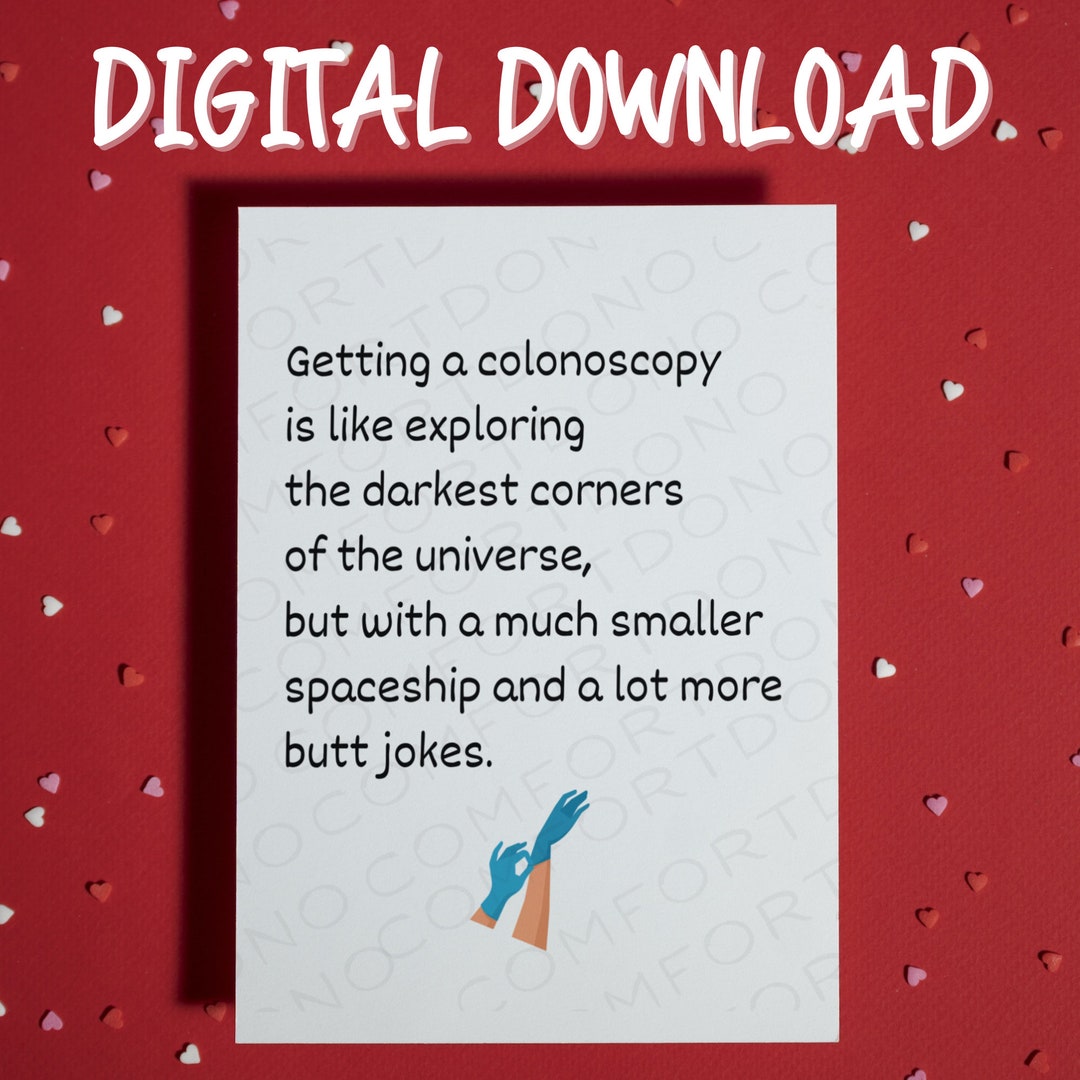Funny Colonoscopy Card • Printable Card • Digital Download • Friendship ...