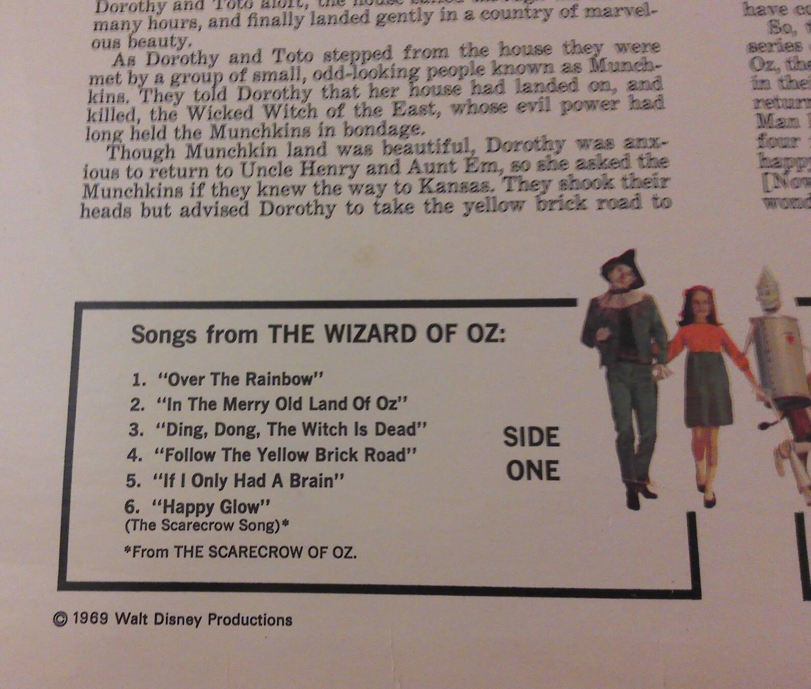 Vintage Children's Record "the Songs From the Wizard of Oz" 1969 - Etsy