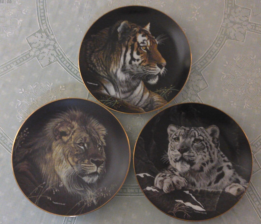 Nature's Majestic Cats Plate Collection - 1993 - Etsy