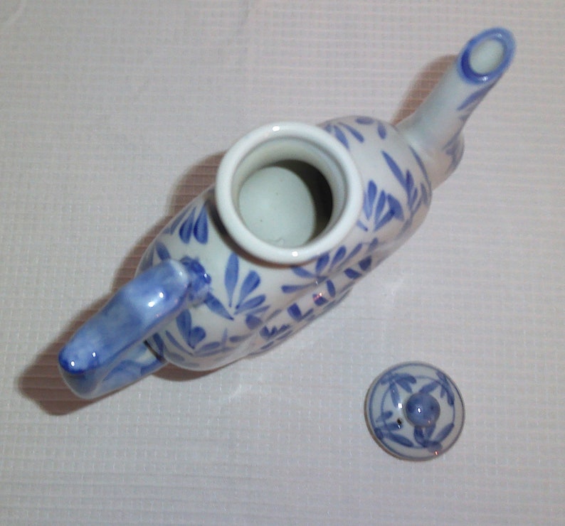 Vintage Hand Painted Chinoiserie Donut Hole Tea Pot - Etsy