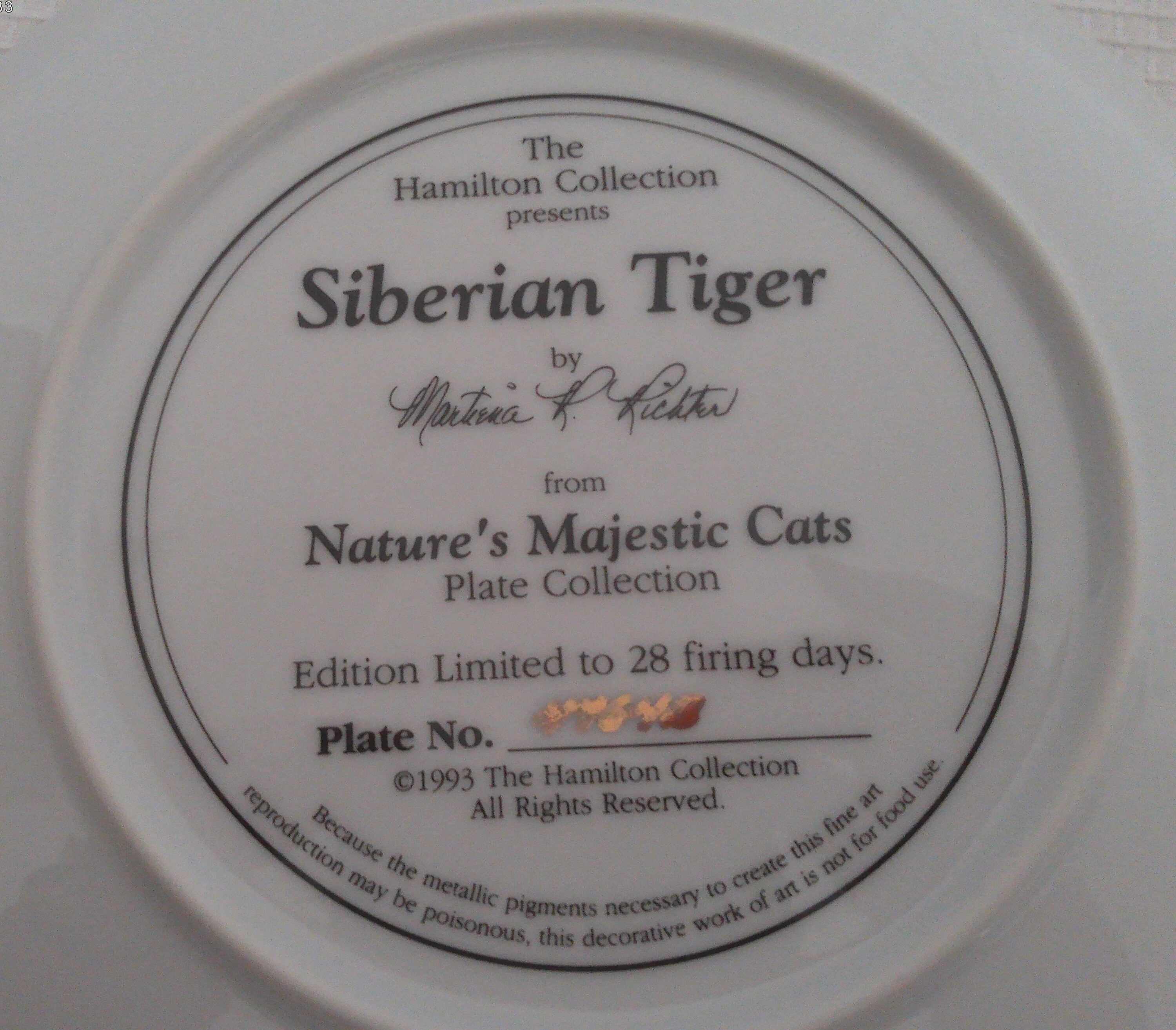 Nature's Majestic Cats Plate Collection - 1993 - Etsy