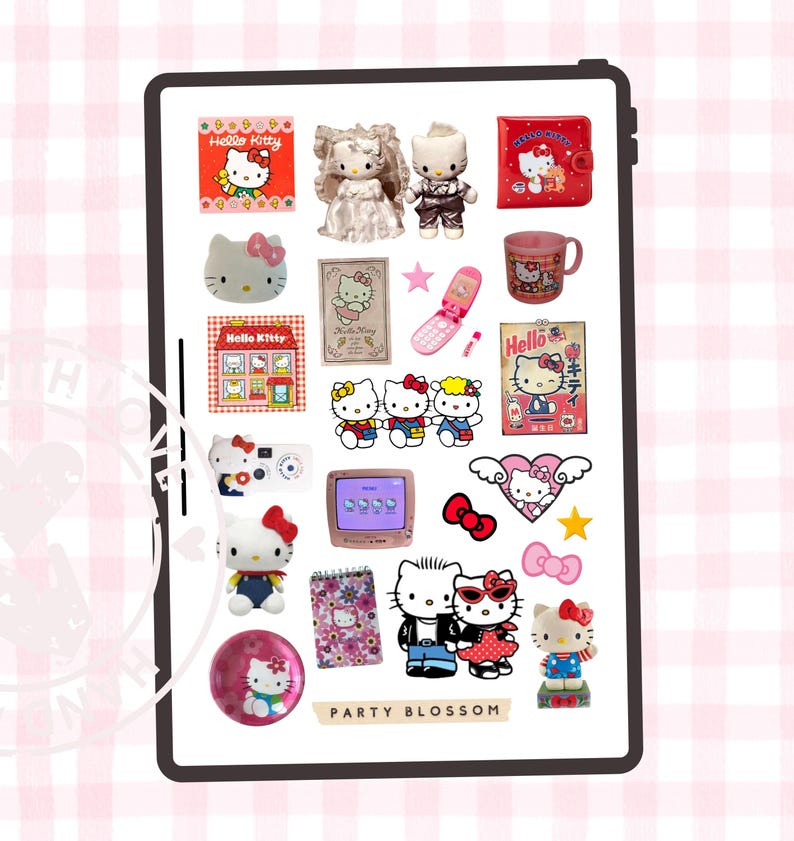 Hello Kitty Vintage Items Sticker Sheet I Premium Waterproof I ...