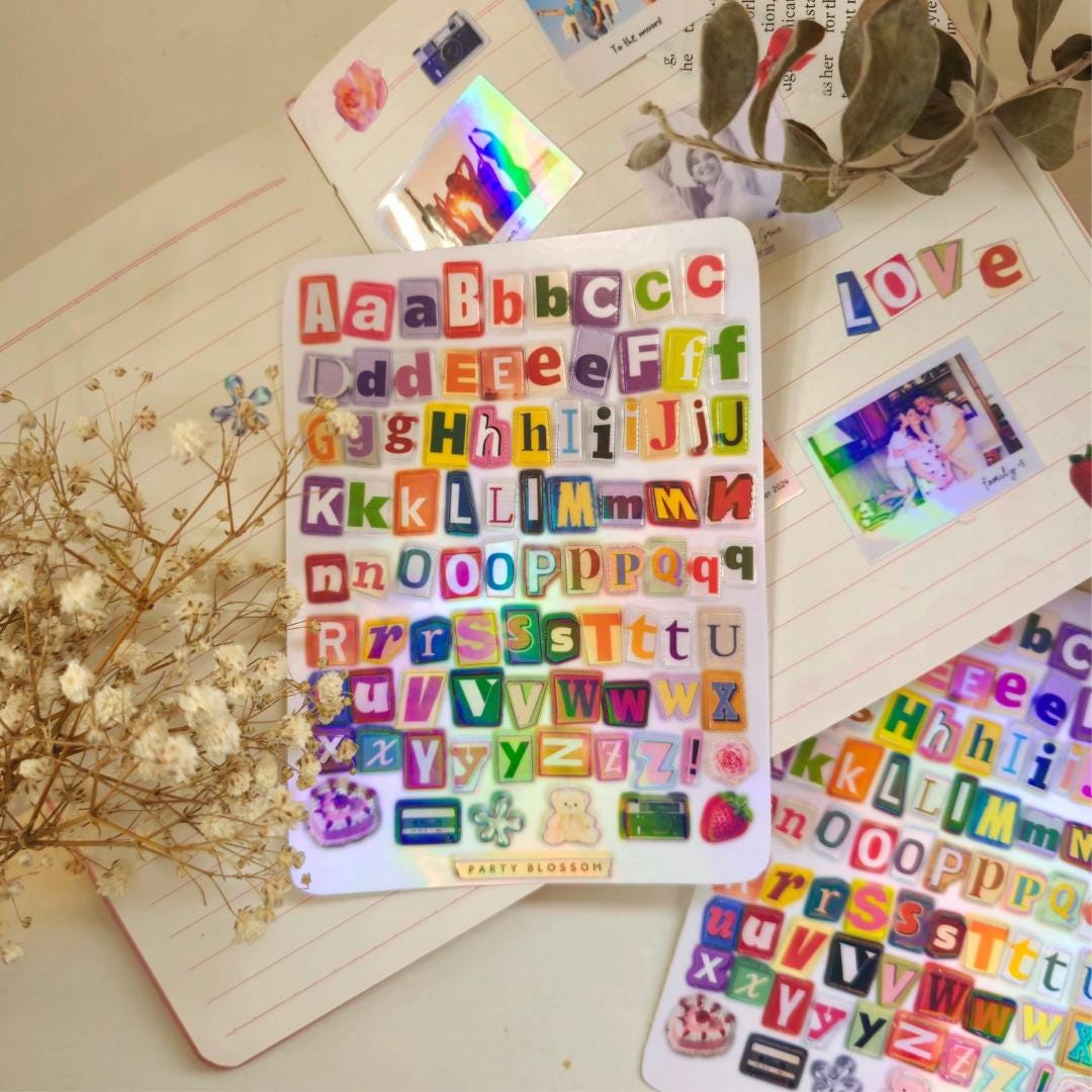 Magazine Cutout Letter Sticker Sheet | Premium Waterproof | Alphabet ...
