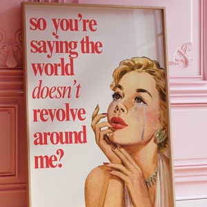 Vintage Retro Art Print for Bathroom Funny Quote Poster Funky Unique ...