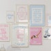Pastel Pink and Baby Blue Wall Gallery for Bedroom Trendy Retro ...
