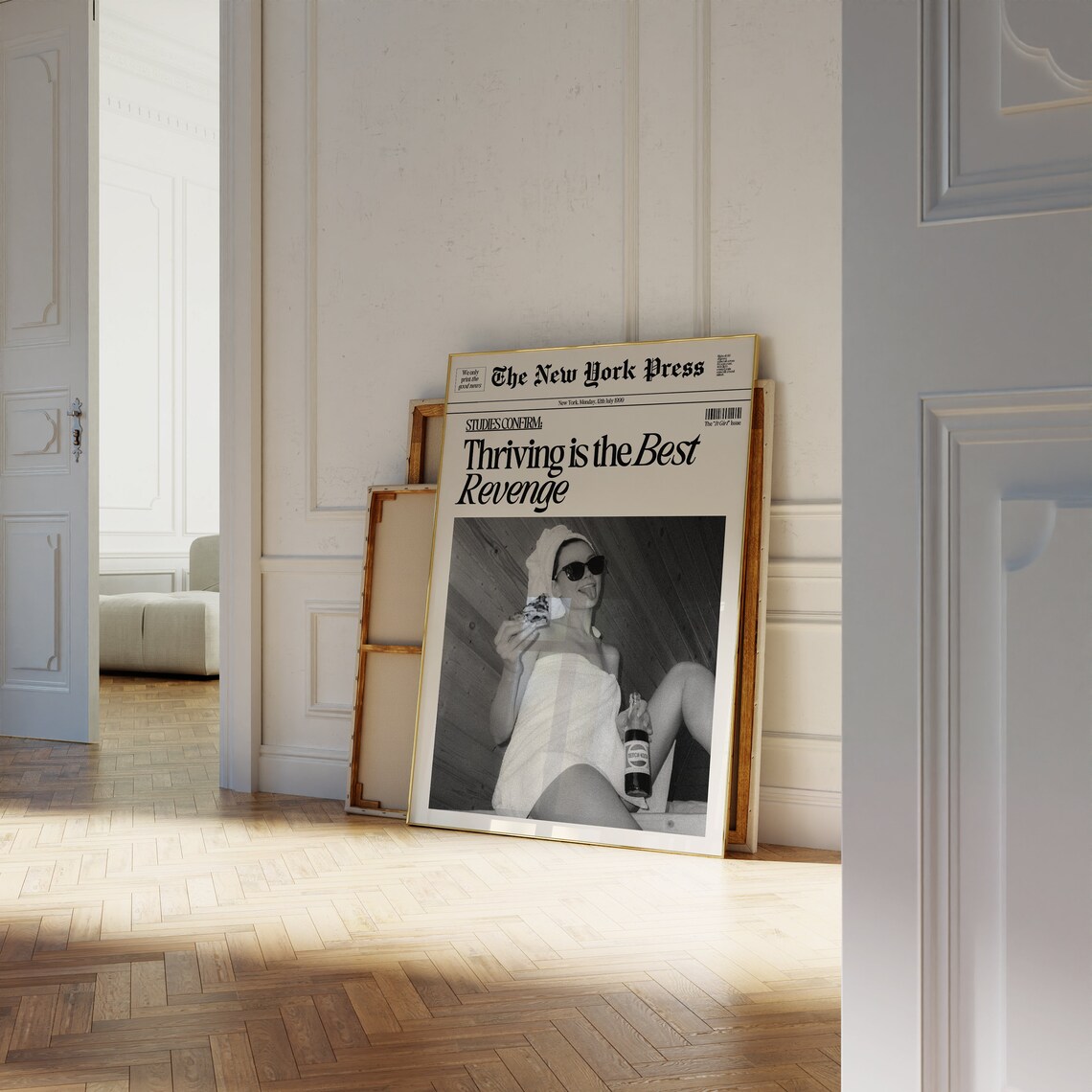Cute Trendy Newspaper Headline Print Thriving Poster Retro Vintage ...