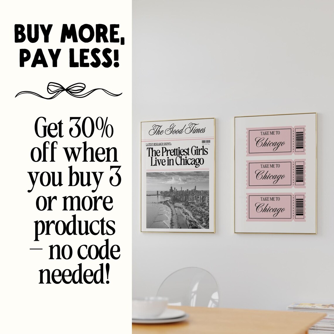 Trendy Lubbock Texas Newspaper Print Set: College Dorm Wall Art ...