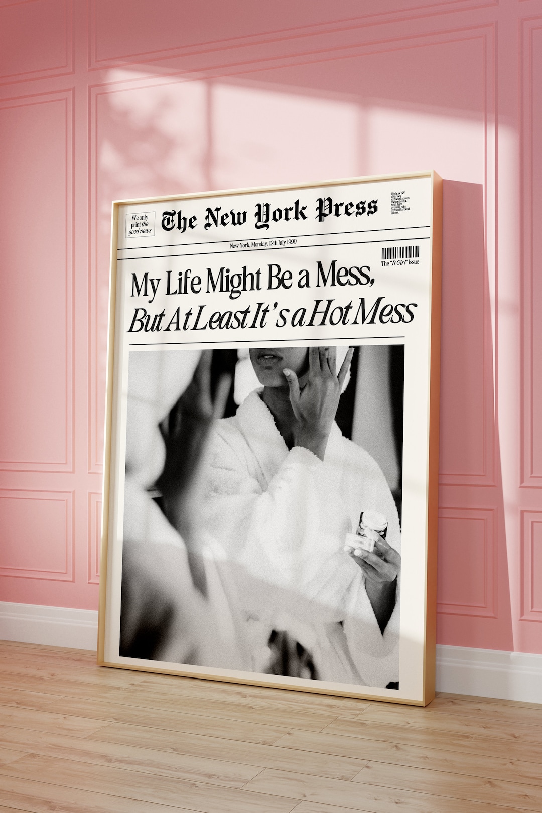 Cute Trendy Newspaper Headline Print New York Fashion Magazine Poster ...