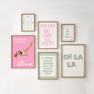 Pastel Pink & Sage Green Wall Art Gallery Set: Retro Coquette Prints ...