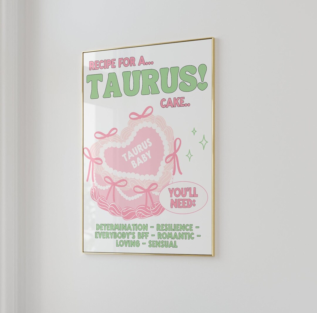 Trendy Taurus Cake Wall Print Cake Astro Boho Digital Download Gift ...