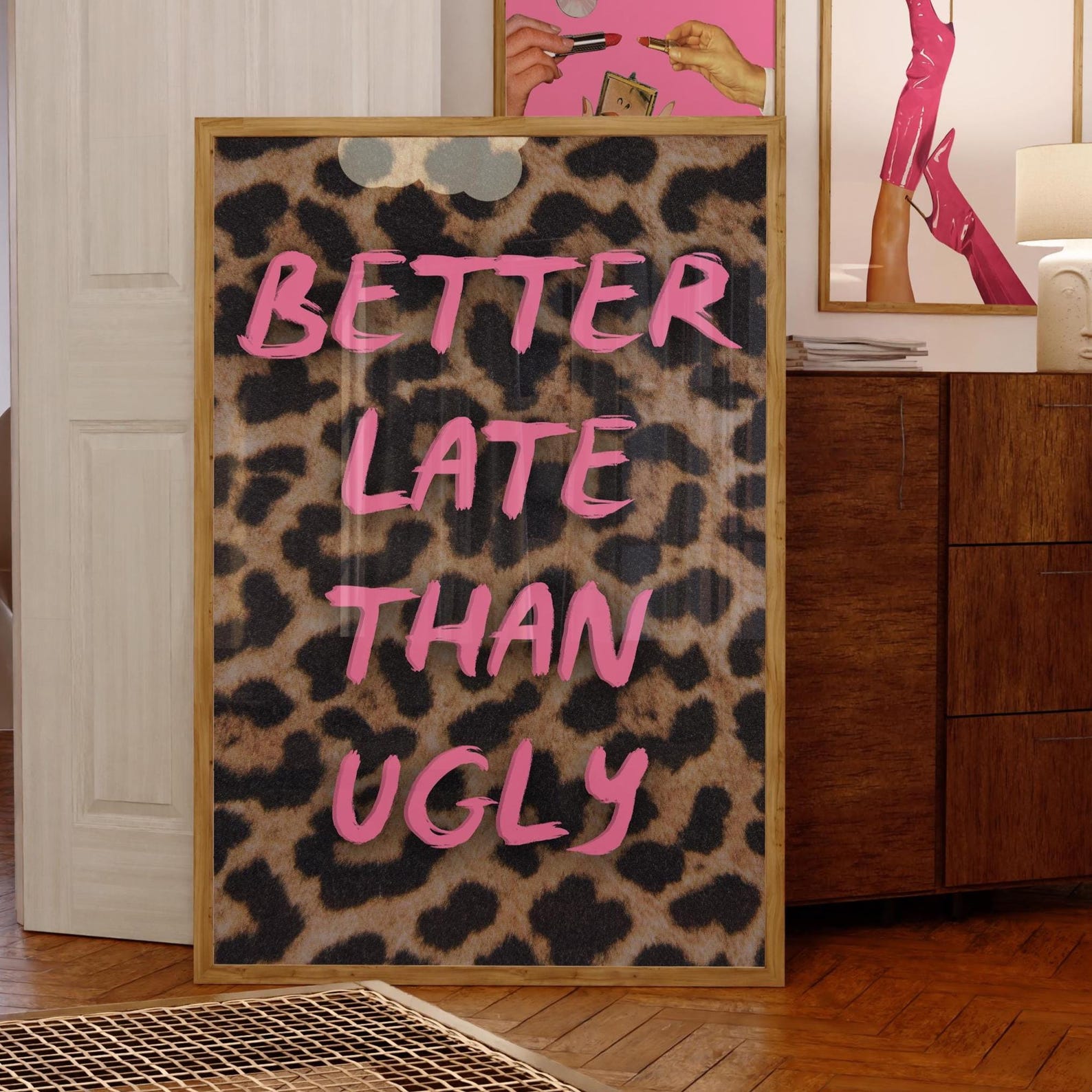 Pink Cheetah Print: Girly Retro Dorm Room Decor (digital Download - Etsy