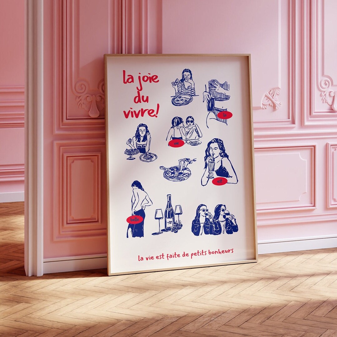 French Aesthetic Trendy Retro Woman Wall Art Kitchen Living Room ...