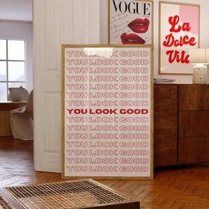 You Look Good Printable Red Wall Art Bedroom Decor College Dorm ...