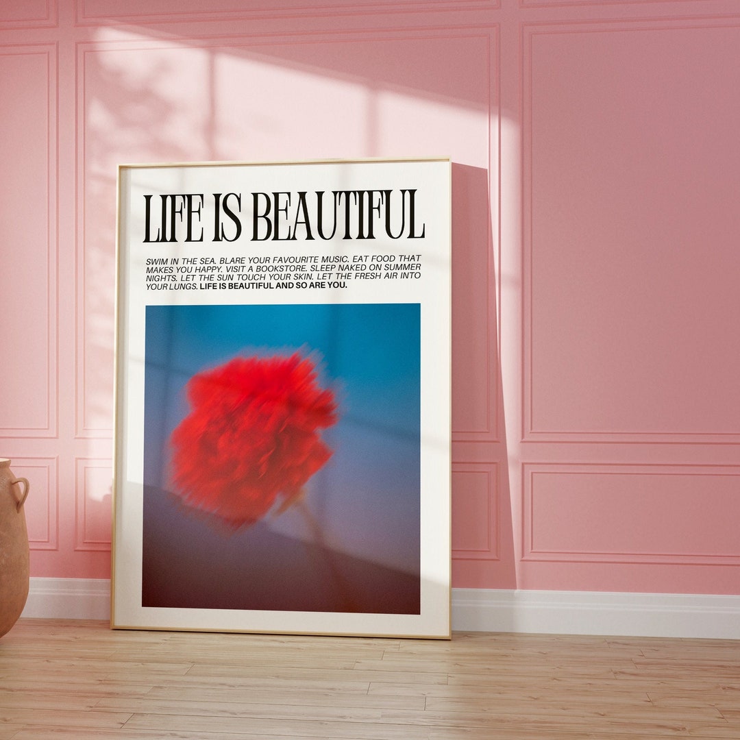 Life is Beautiful Affirmation Wall Print Instant Digital Download ...