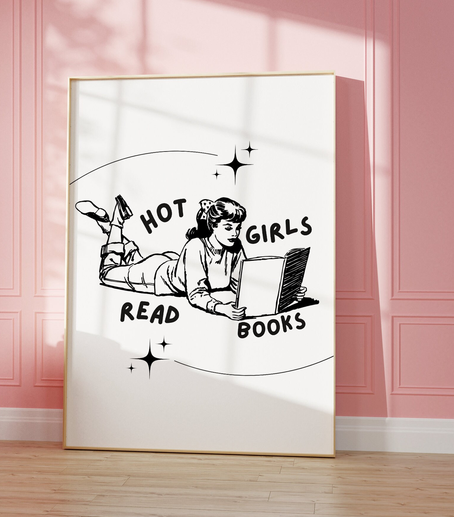 Hot Girls Read Books Retro Wall Print Instant Digital Download - Etsy