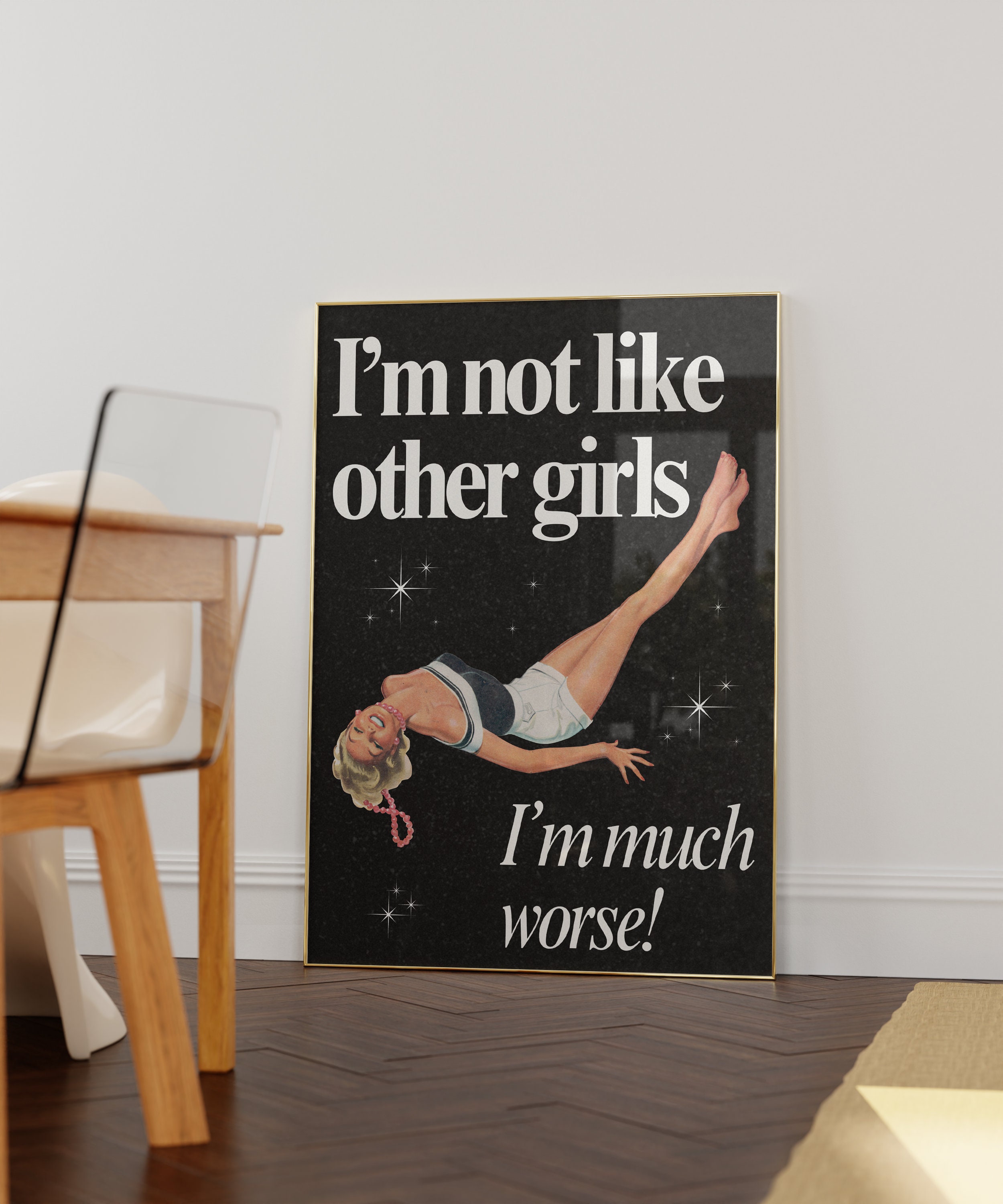 Retro Woman Funny Quote Printable Poster Trendy Vintage Housewife Wall ...