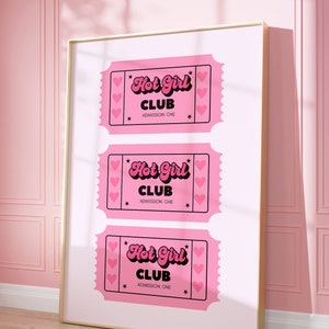 Hot Girl Club Wall Art Printable Instant Digital Download Poster ...