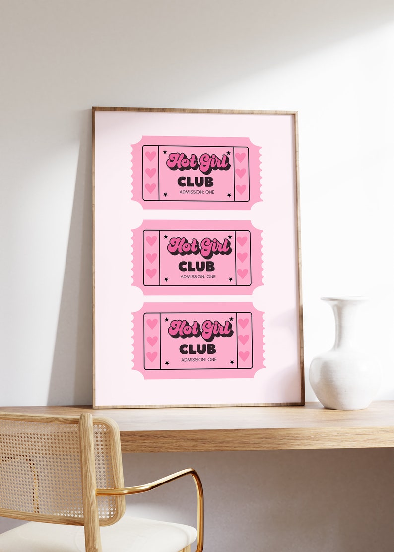 Hot Girl Club Wall Art Printable Instant Digital Download Etsy