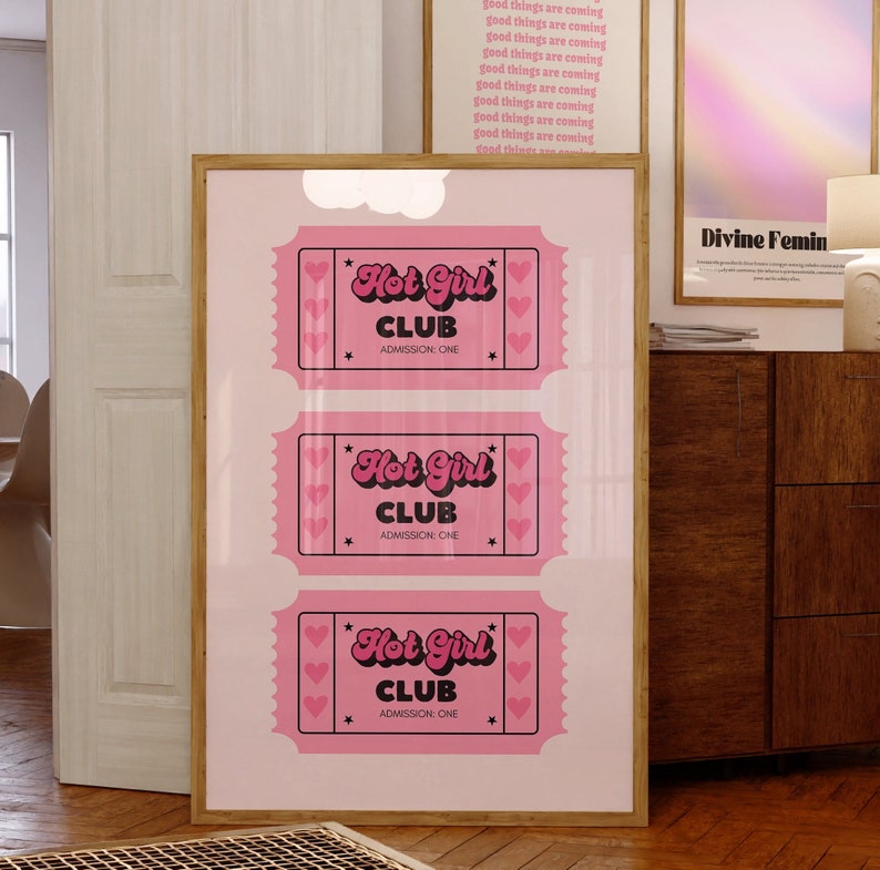 Hot Girl Club Wall Art Printable Instant Digital Download Etsy