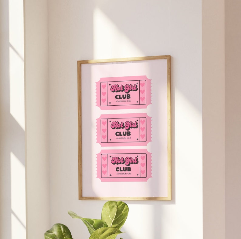 Hot Girl Club Wall Art Printable Instant Digital Download Etsy