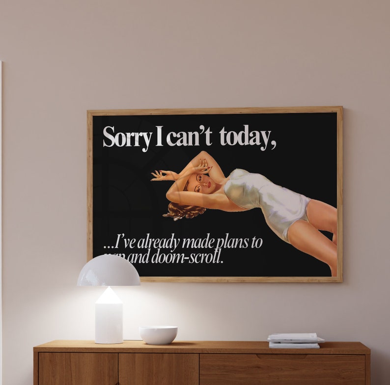 Retro Vintage Woman Printable Poster Aesthetic Apartment Decor Trendy ...