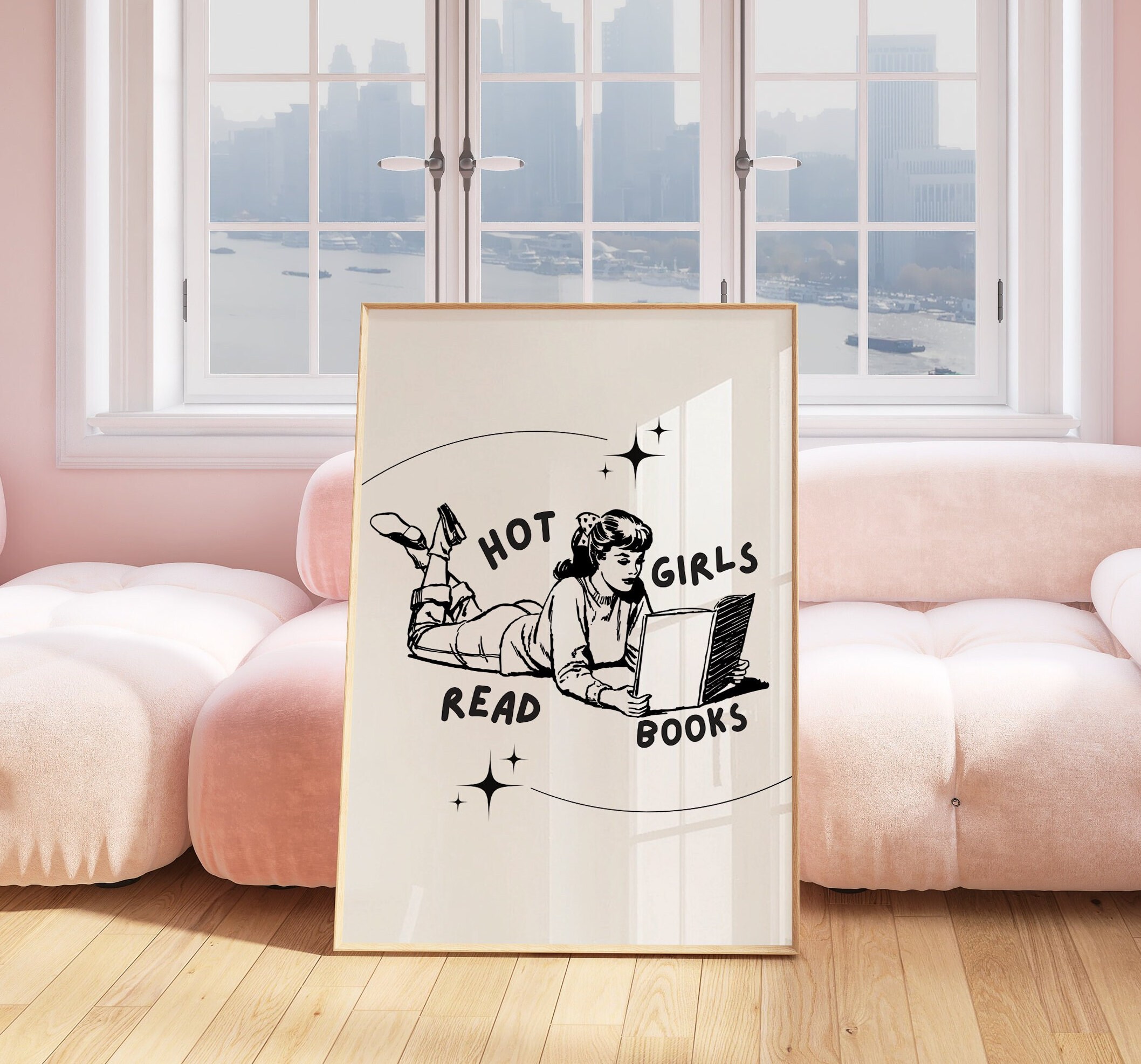 Hot Girls Read Books Retro Wall Print Instant Digital Download - Etsy